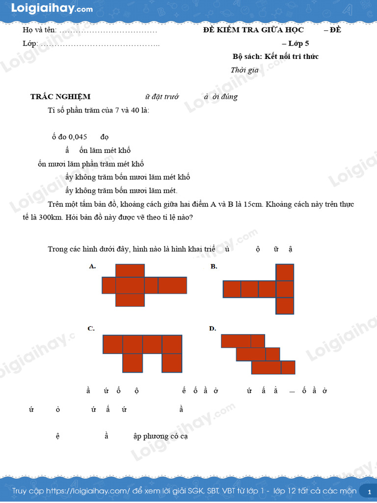 De Kiem Tra Giua Hoc Ki 2 Toan 5 Ket Noi Tri Thuc de So 1 1739947999 | PDF