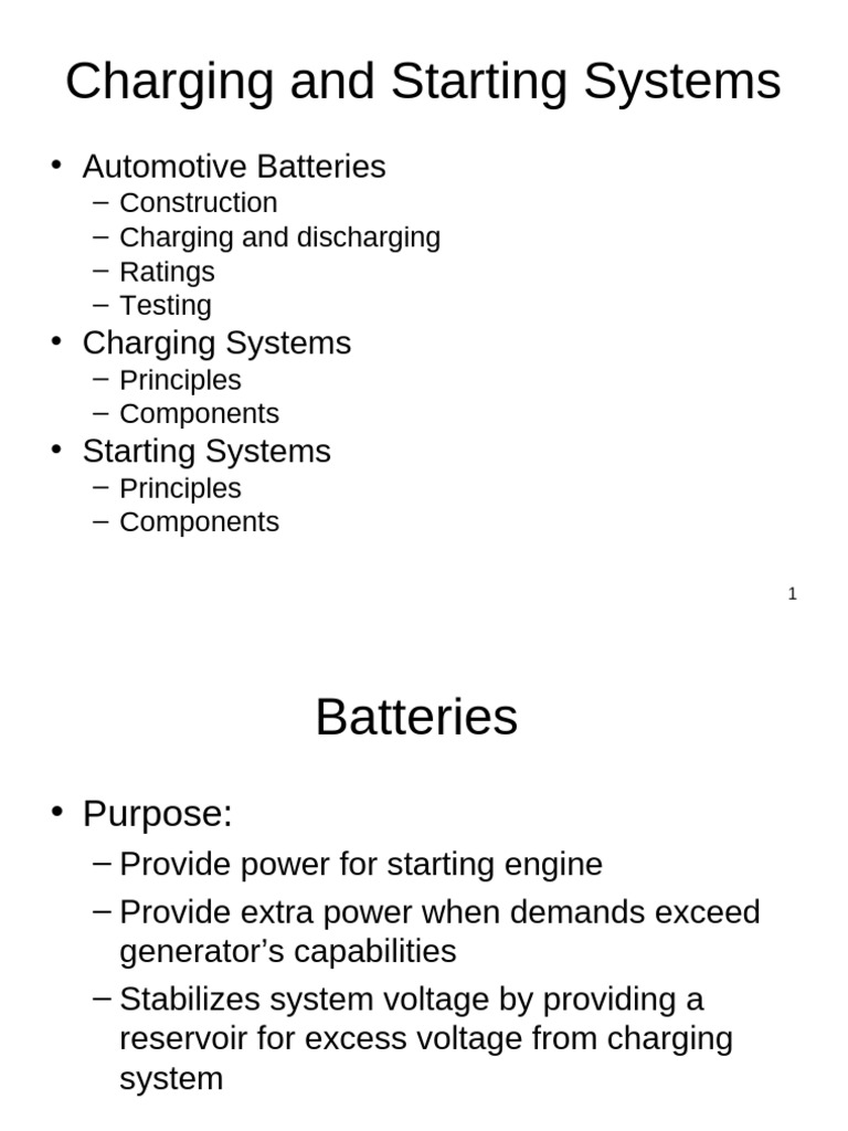 Automotive Charging and Starting Systems | PDF | Electric Motor | Voltage