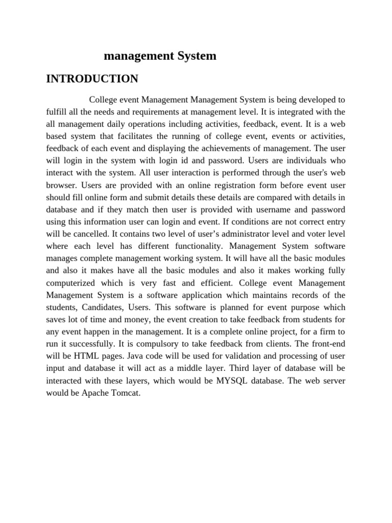 College Event Management System Pdf Software Testing Java Programming Language