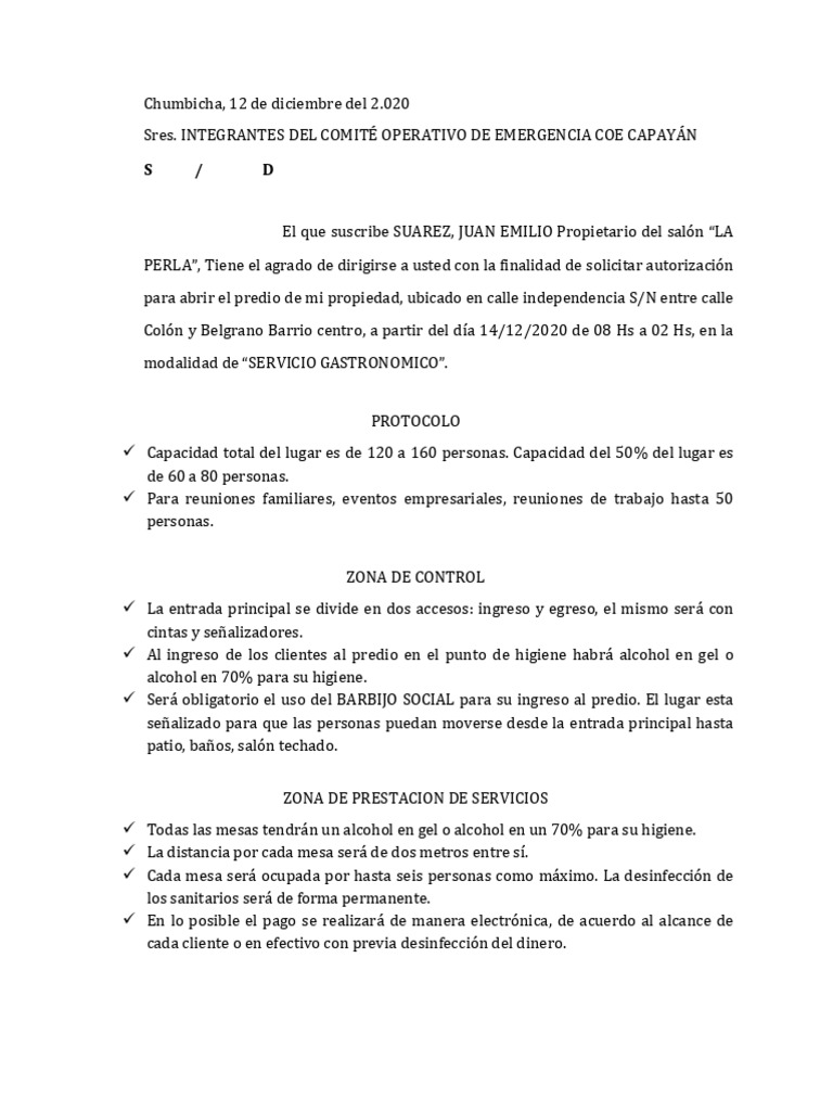 Microsoft Word - Protocolo LA PERLA - Docx - Magoa - 000004 | PDF ...