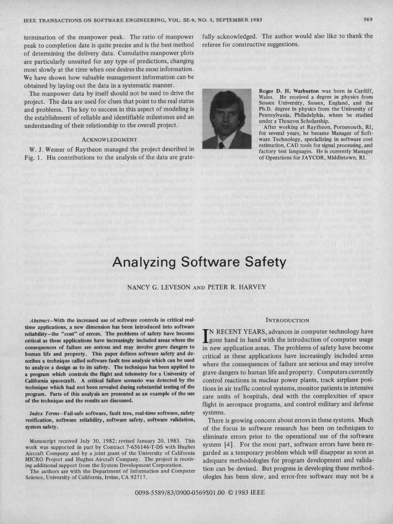 Analyzing Software Safety | PDF | Reliability Engineering | Fault Tolerance