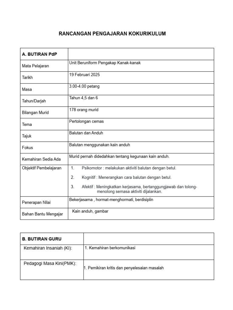 RPH Pengakap M1 Dan M2 | PDF