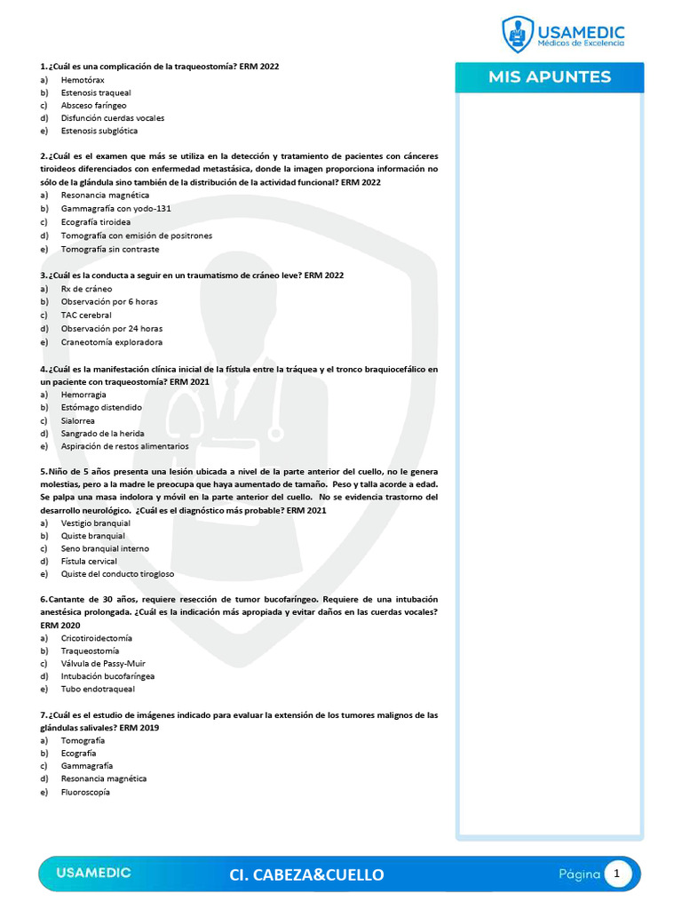 Macrodiscusión - QX Cabeza & Cuello | PDF | Especialidades Medicas | Enfermedades y trastornos
