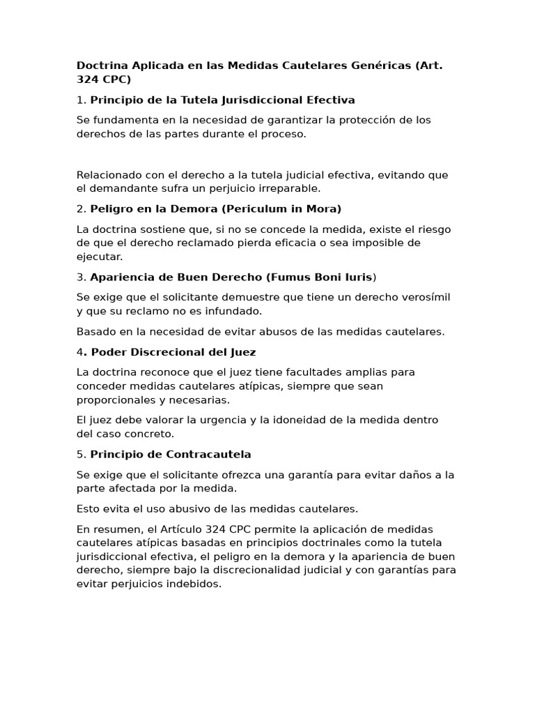 Medidas Cautelares Genéricas en CPC | PDF