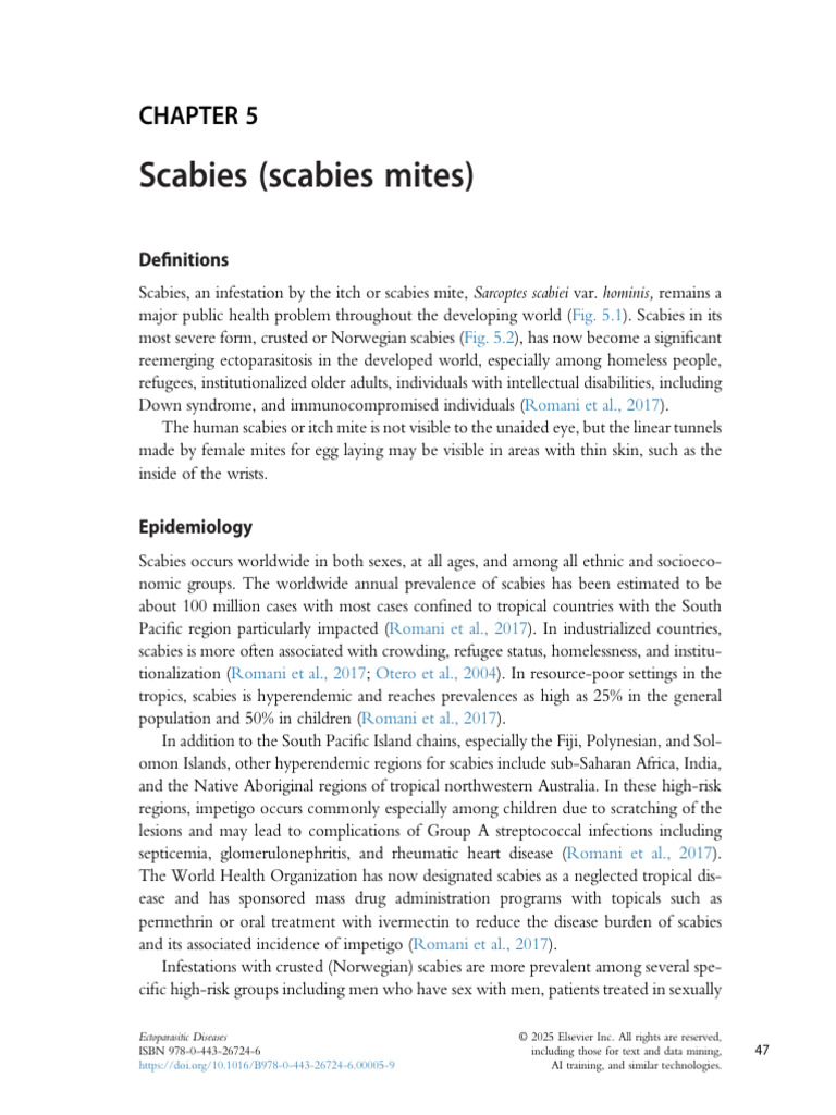 Chapter 5 - Scabies Scabies Mites - 2025 - Ectoparasitic Diseases | PDF ...
