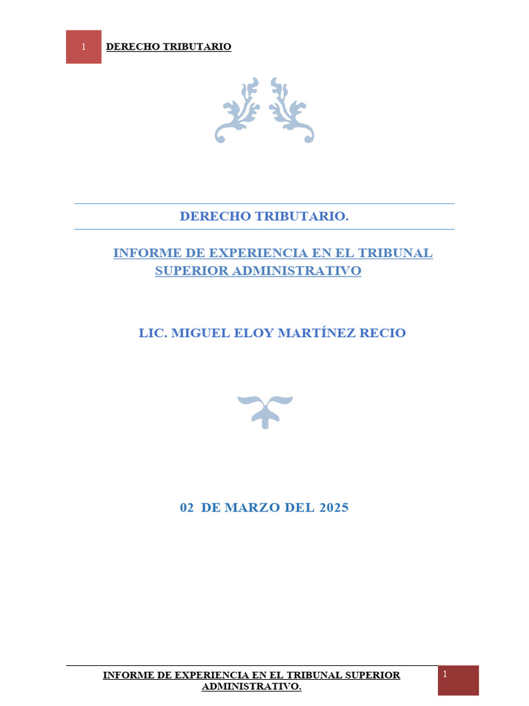 Derecho Tributario, Informe Sobre Visita Al Tsa | PDF | Judicaturas | Juez