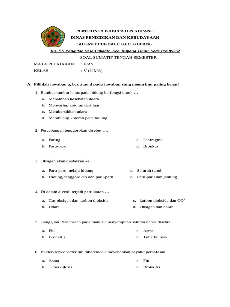 STS 2 Kelas V - IPAS 2025 | PDF