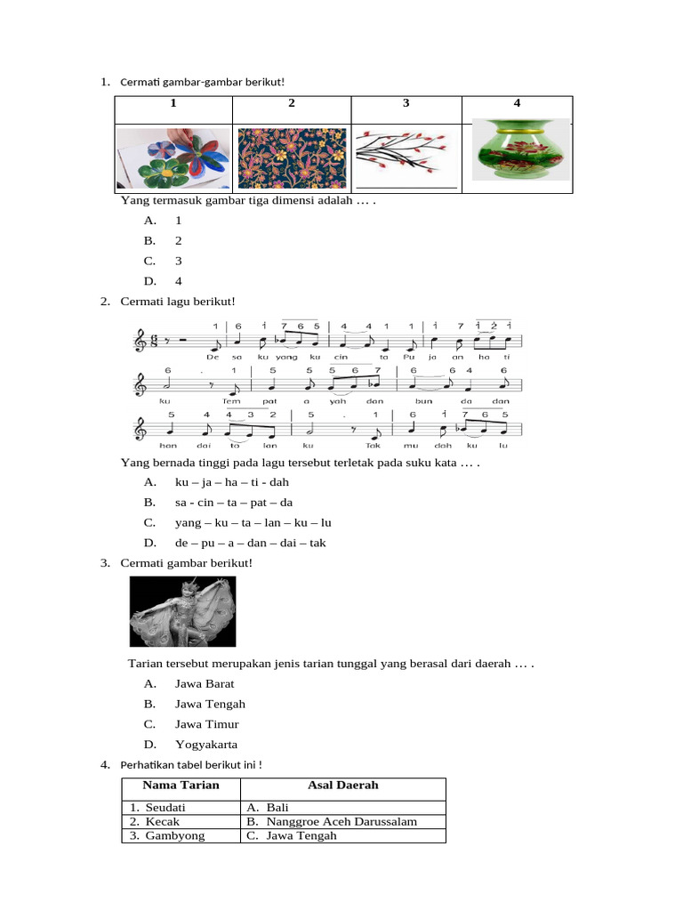 Soal US SD - SBdP. | PDF
