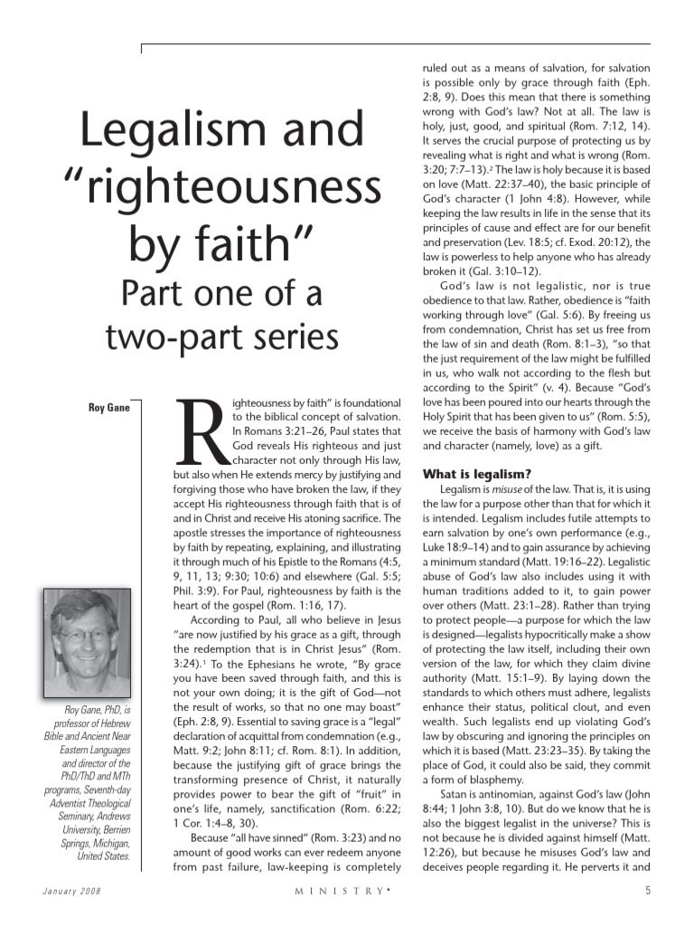 Legalism vs. Righteousness by Faith | PDF | Salvation | Sin