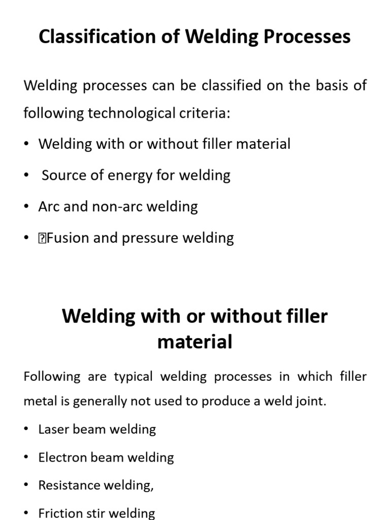 8-Classification of welding processes-27-02-2025 | PDF | Welding ...