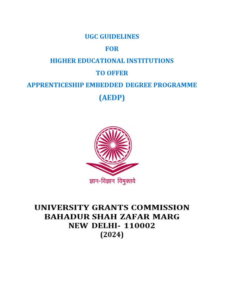 Guidelines On Apprenticeship Embedded Degree Programme (AEDP) | PDF | Apprenticeship ...