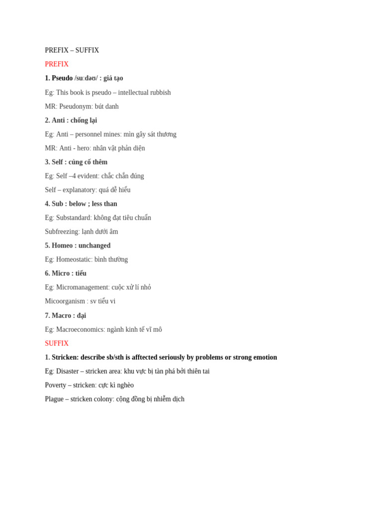 Prefix - Suffix | PDF