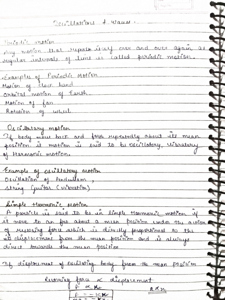 Oscillation And Wave Notes Pdf