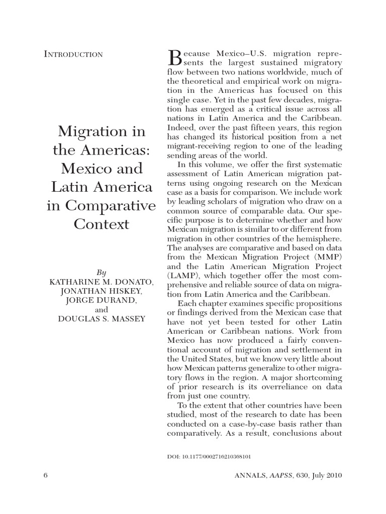 Academic - Migration in The Americas Mexico and Latin America in ...