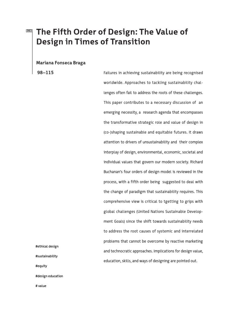 The Fifth Order of Design for Sustainability | PDF | Sustainability ...