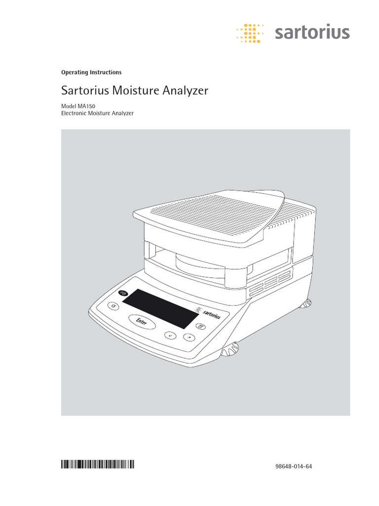 Sartorius MA 150 Manual | PDF | Parameter (Computer Programming) | Menu (Computing)