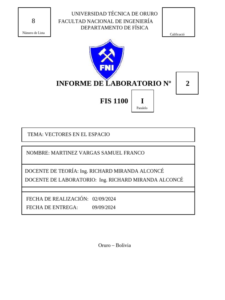 Lab 2 Vectores | PDF | Vector Euclidiano | Euclides