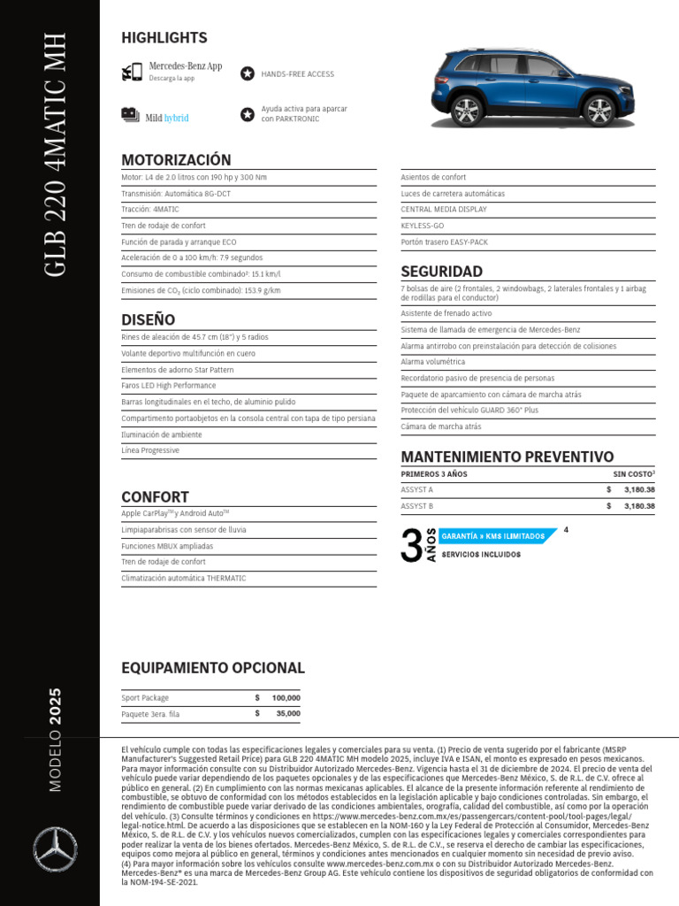 GLB 220 4matic MH | PDF | Airbag | Vehículo de motor