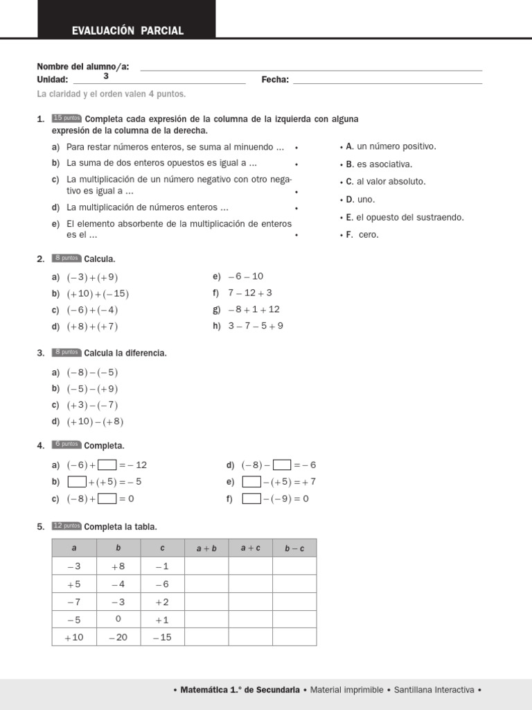 e03 | PDF | Sustracción | Entero