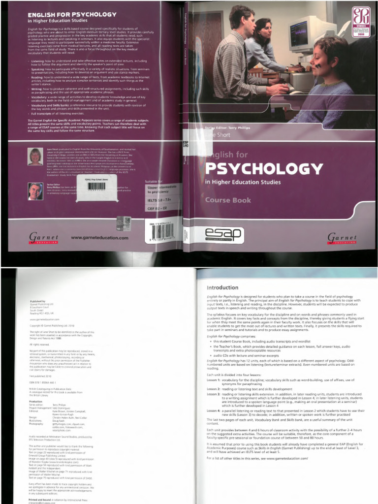 English For Psychology Student's Book | PDF | English Language | Psychology