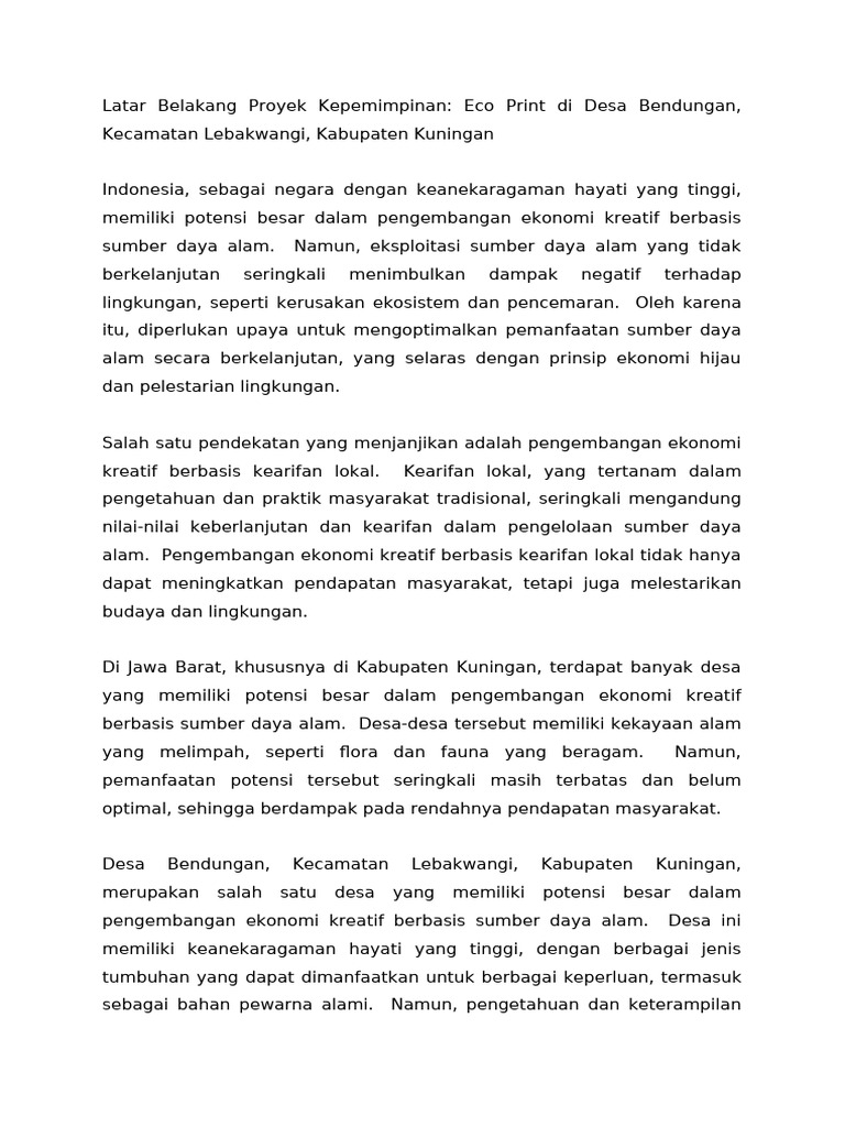 Bahan Proposal Projek Kepemimpinan | PDF