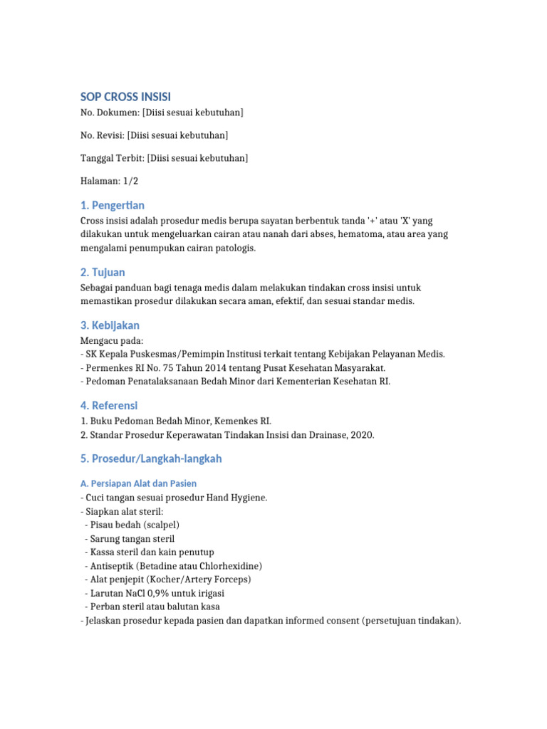 SOP Cross Insisi | PDF