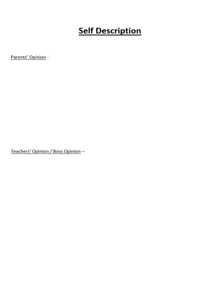 Self Description | PDF