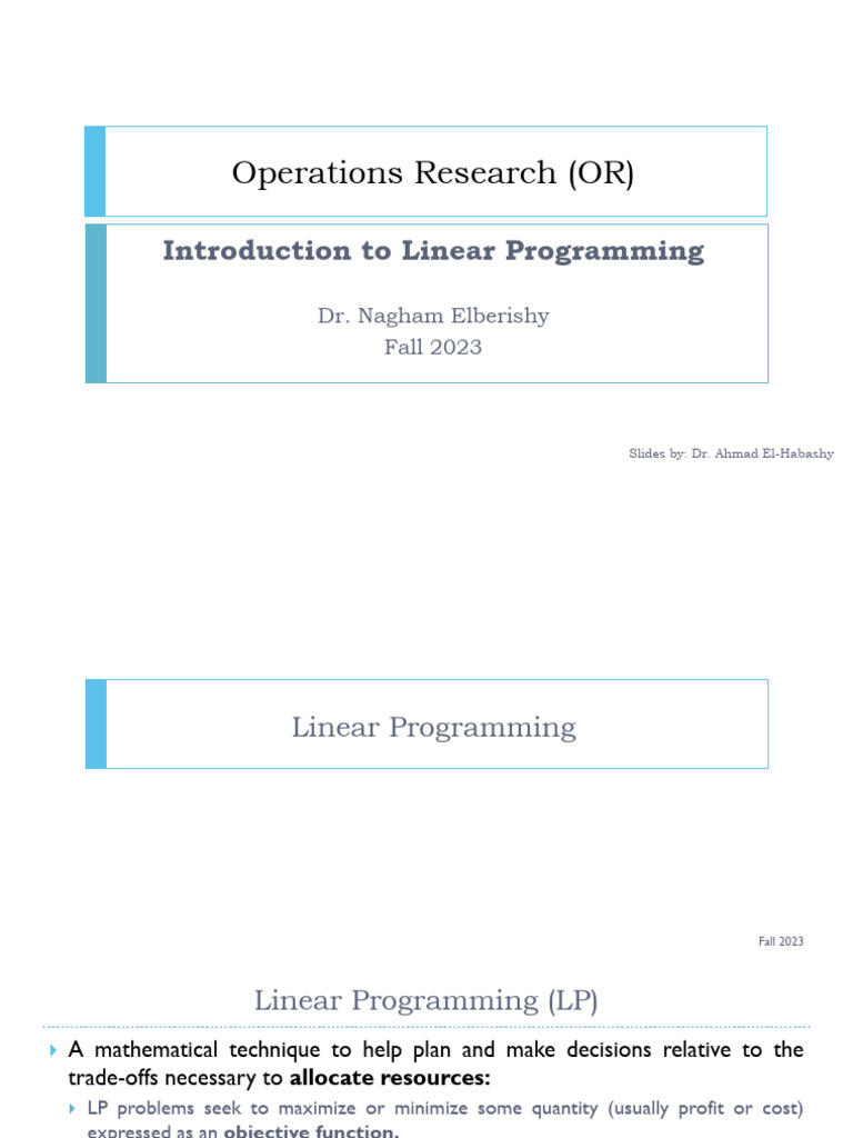 Linear Programming Basics and Examples | PDF | Linear Programming ...