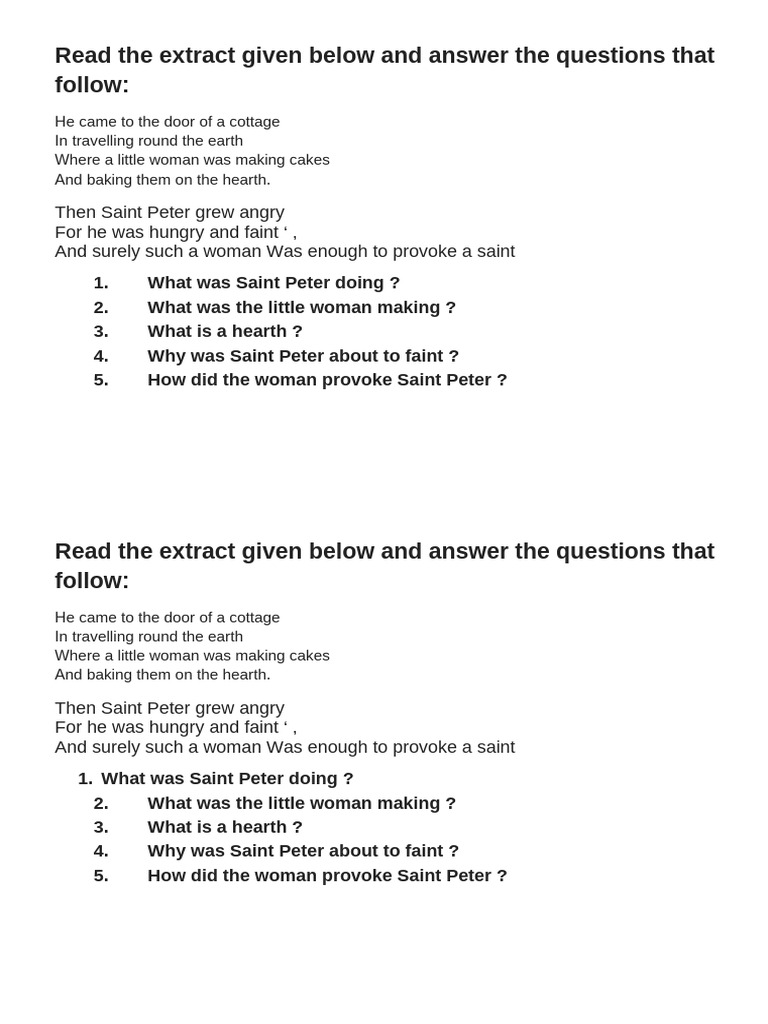 Read The Extract Given Below and Answer The Questions That Follow | PDF