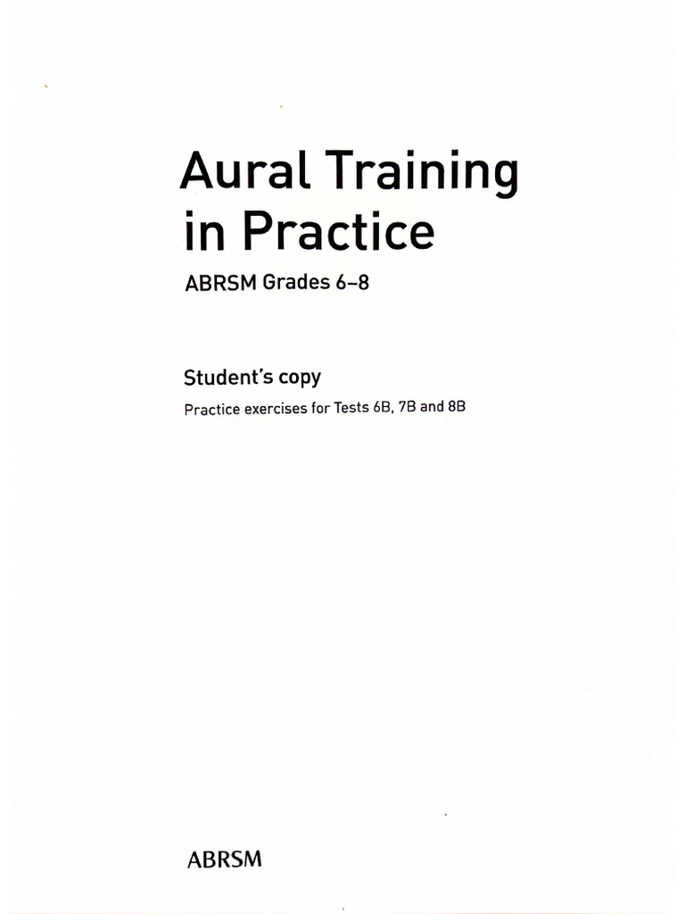 Aural Grade 6-8 Student Copy | PDF