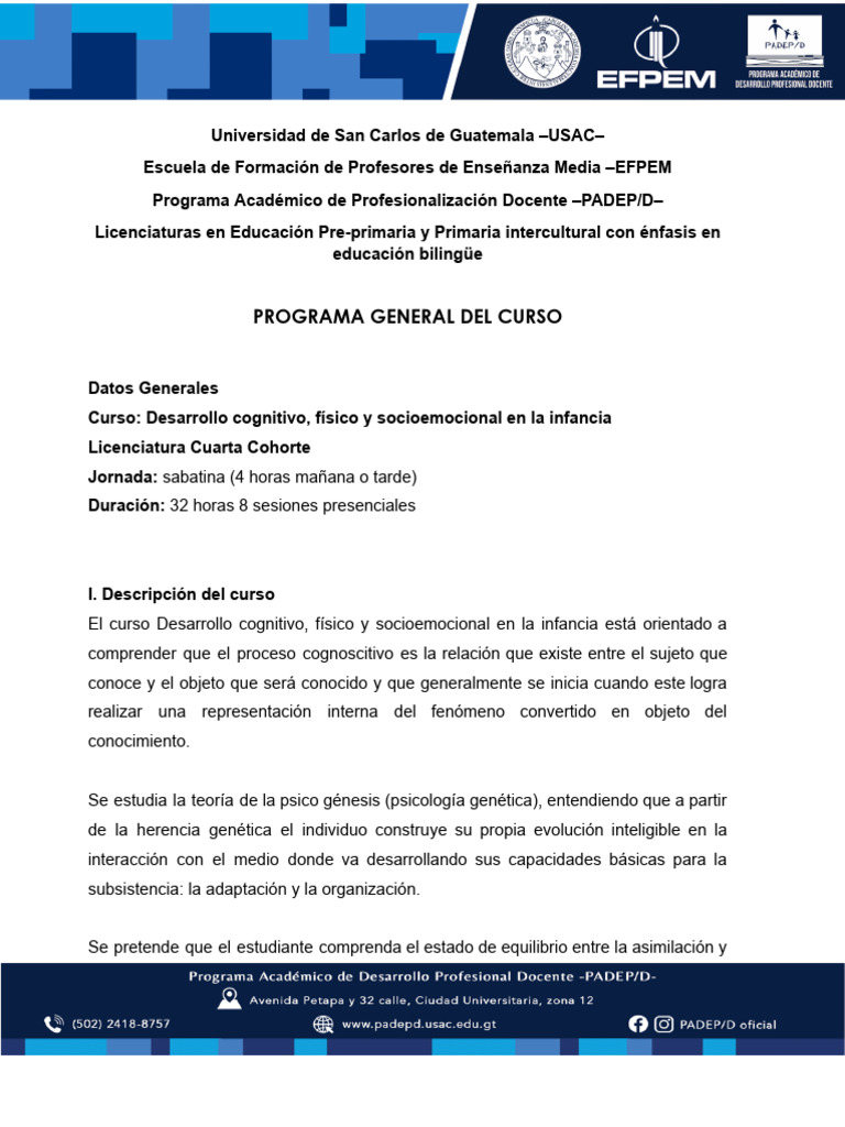 Programa de Desarrollo Cognitivo F-Sico | PDF | Aprendizaje | Desarrollo cognitivo