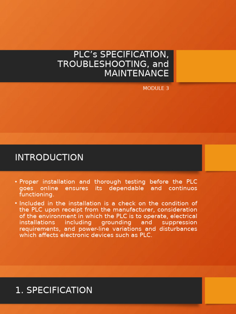 Plcs Specification Troubleshooting and Maintenance | PDF | Programmable ...