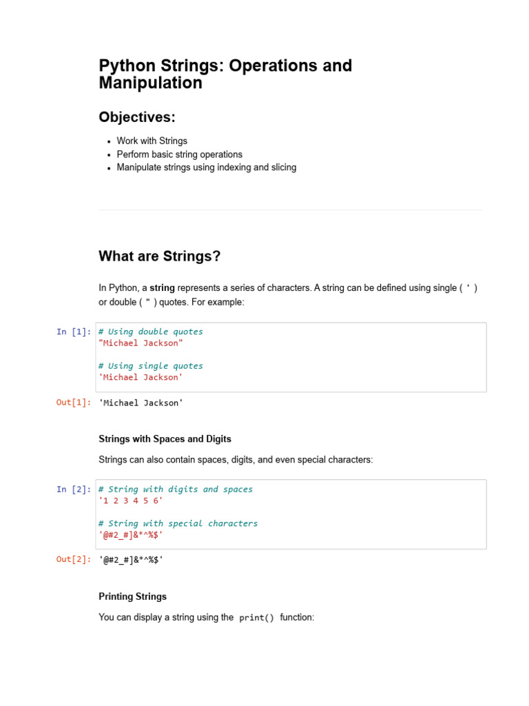Python String Operations Guide | PDF | String (Computer Science) | Computer Programming