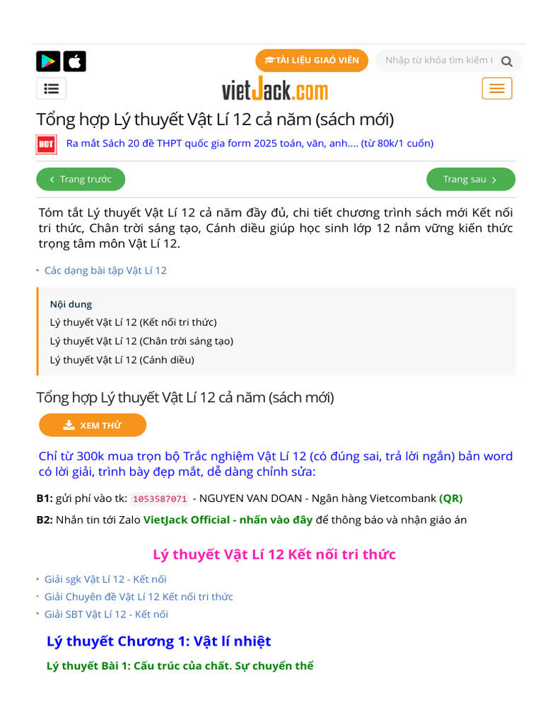 WWW Vietjack Com Vat Ly Lop 12 Tong Hop Ly Thuyet Vat Li Lop 12 JSP ...