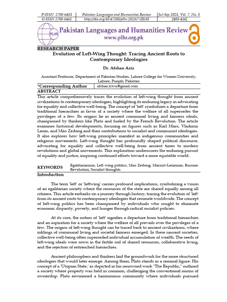 Evolution of Left-Wing Thought: Tracing Ancient Roots To Contemporary ...