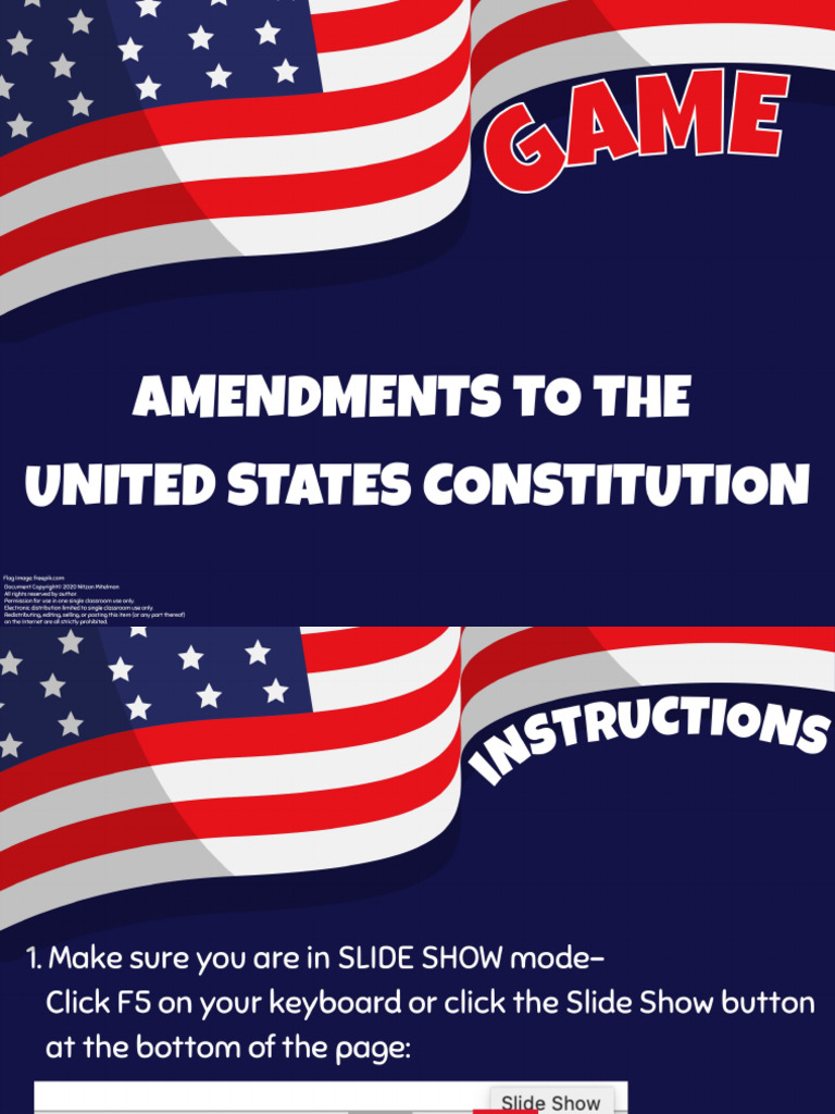 Amendments To The Constitution Game | PDF
