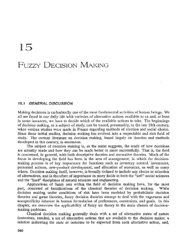 Fuzzy Decision Making - Notes | PDF