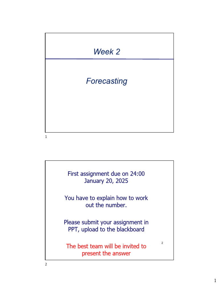 Week2 - Forecasting 2030F | PDF | Forecasting | Linear Regression