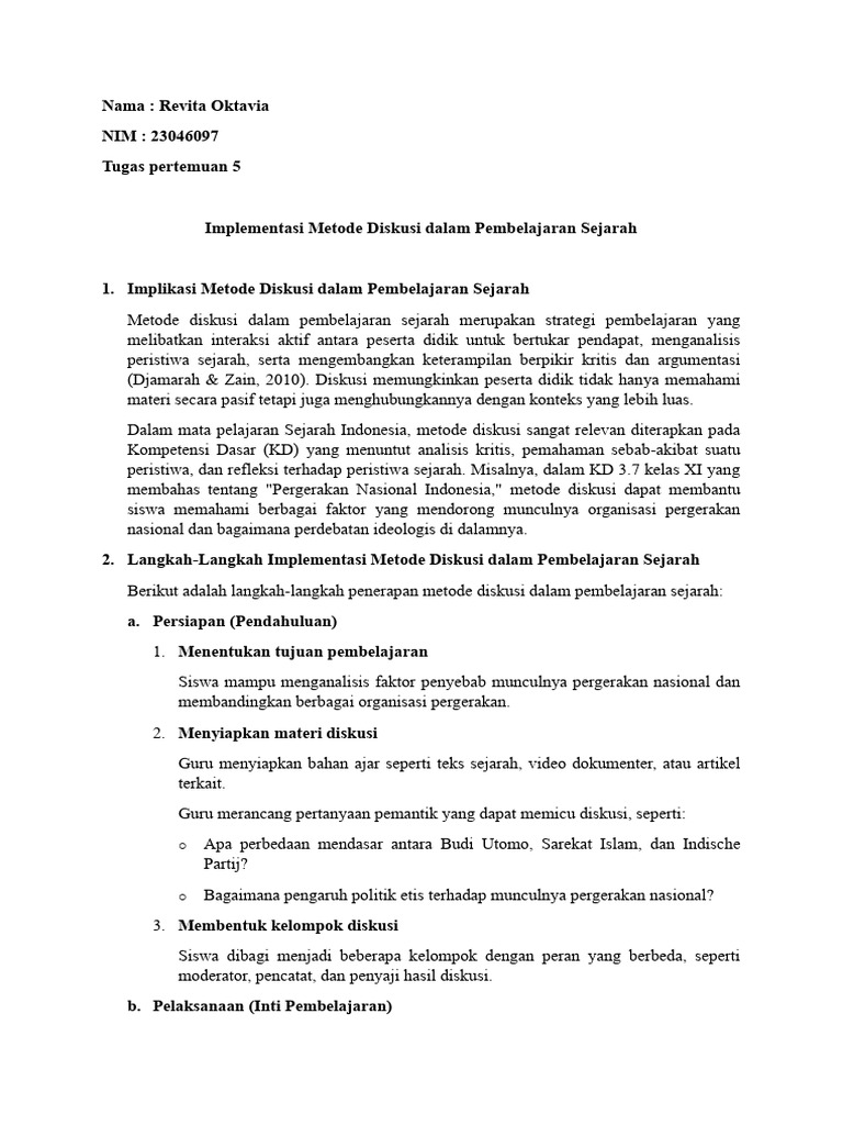 Revita Oktavia - Tugas Pertemuan 5 - MMPS | PDF