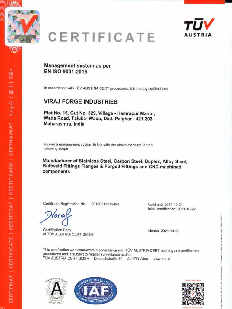 Viraj Forge Industries-scanned Certificate (2) | PDF