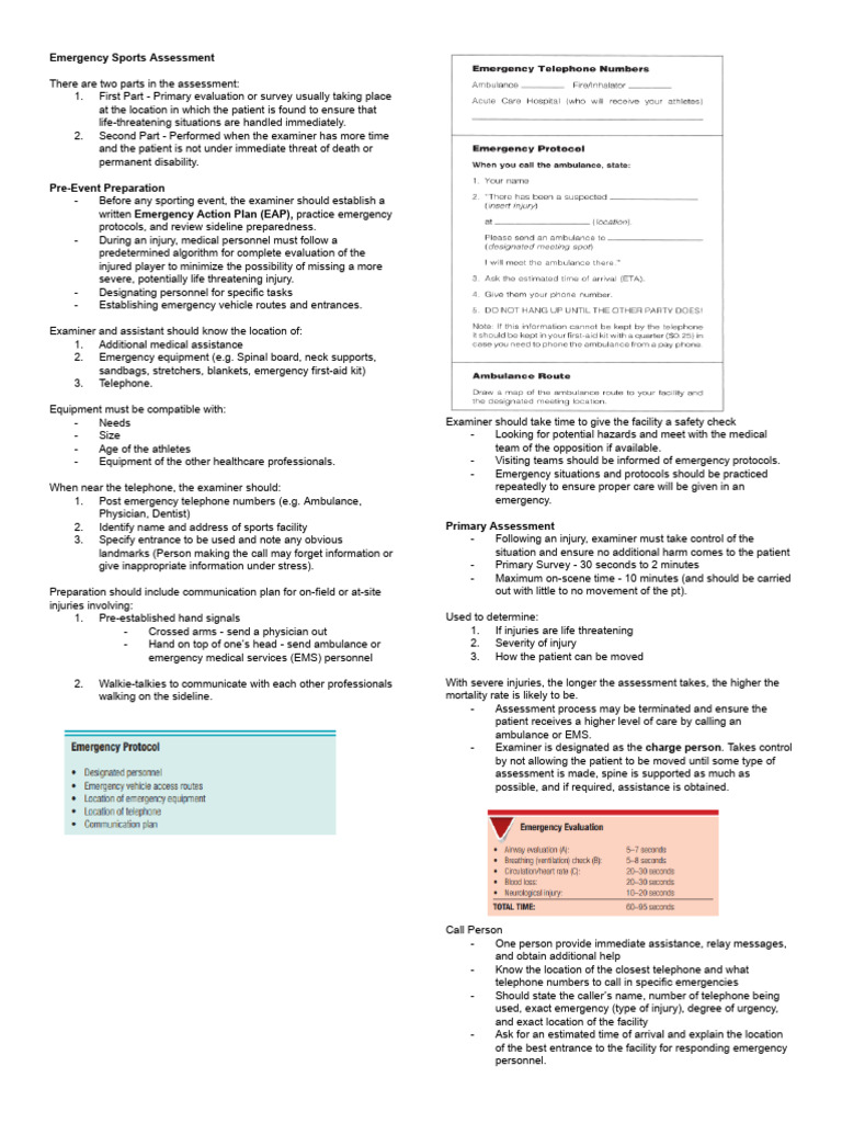 First Steps in Assessing Unconscious Athletes | PDF | Cardiac Arrest ...