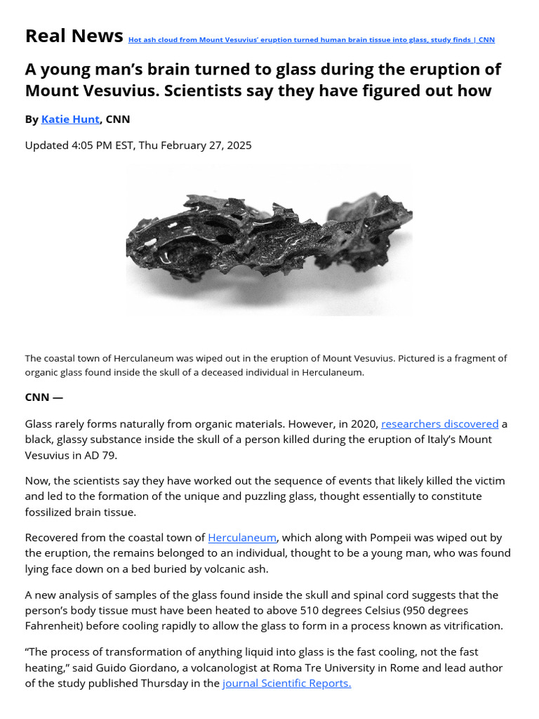 A young man’s brain turned to glass during the eruption of Mount ...