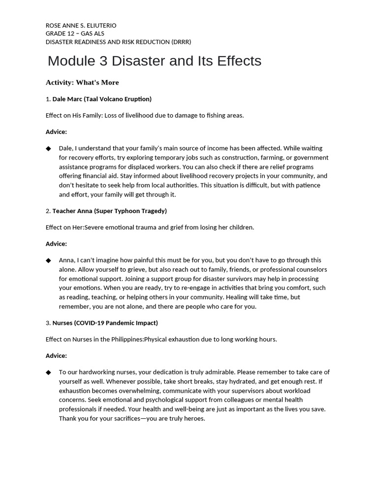 Module 3 Disaster and Its Effects | PDF