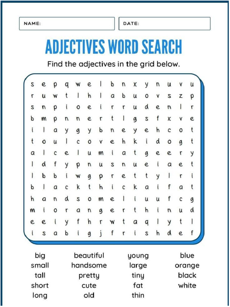 Word Search ADJ | PDF