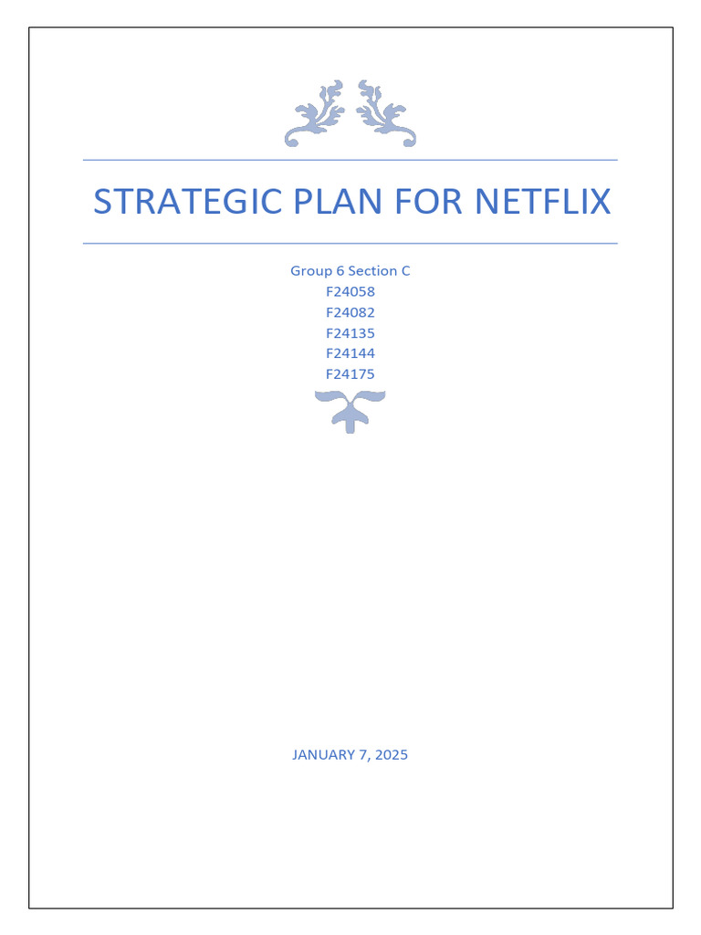 Strategic Plan For NetFlix | PDF | Virtual Reality | Netflix