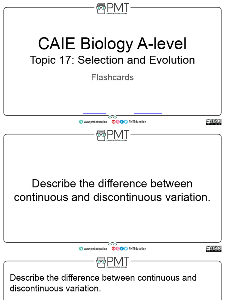 Flashcards - Topic 17 Selection and Evolution - CAIE Biology A-level ...
