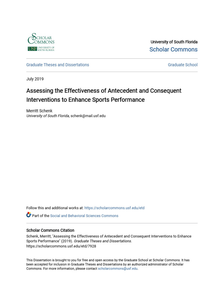 Assessing The Effectiveness of Antecedent and Consequent Intervention ...