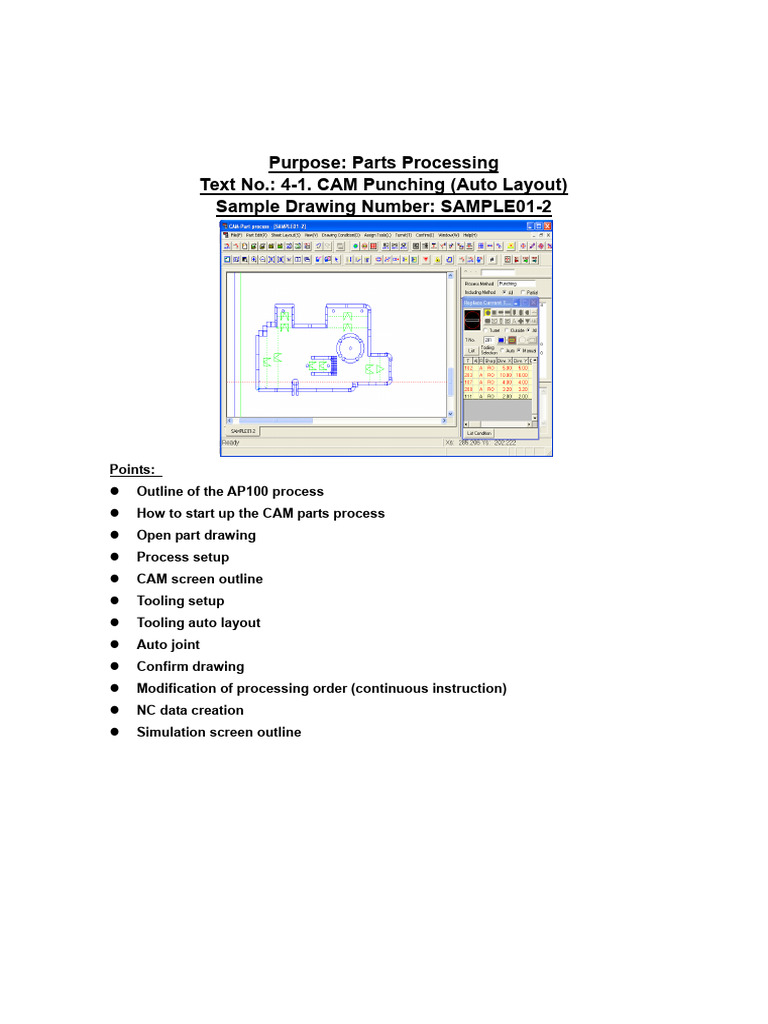 04-1. CAM Punching - Auto Layout - Ver.4.00 | PDF | Menu (Computing) | Button (Computing)