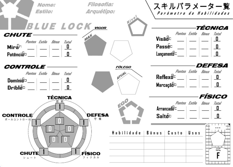 Blue Lock Ficha Simplificada | PDF