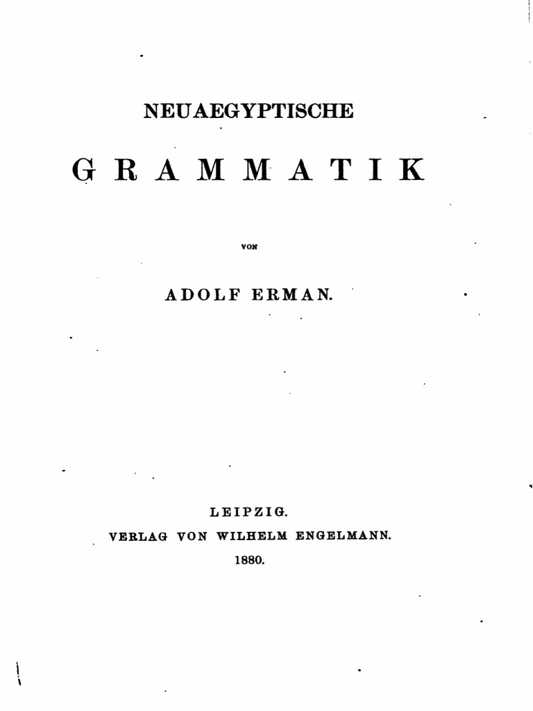 Grammaire. Erman | PDF